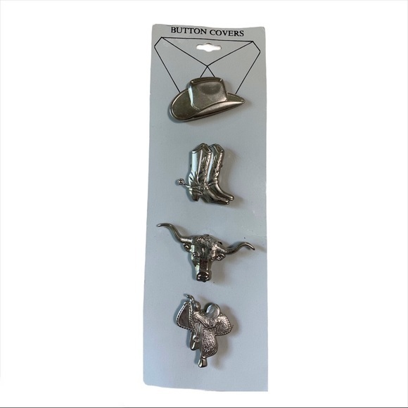 CHFS | Accessories | Cowboy Western Themed Button Covers Set Of 4 ...
